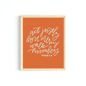 Bible Verse Wall Art | Micah 6:8 Quote | Christian Modern Art ...