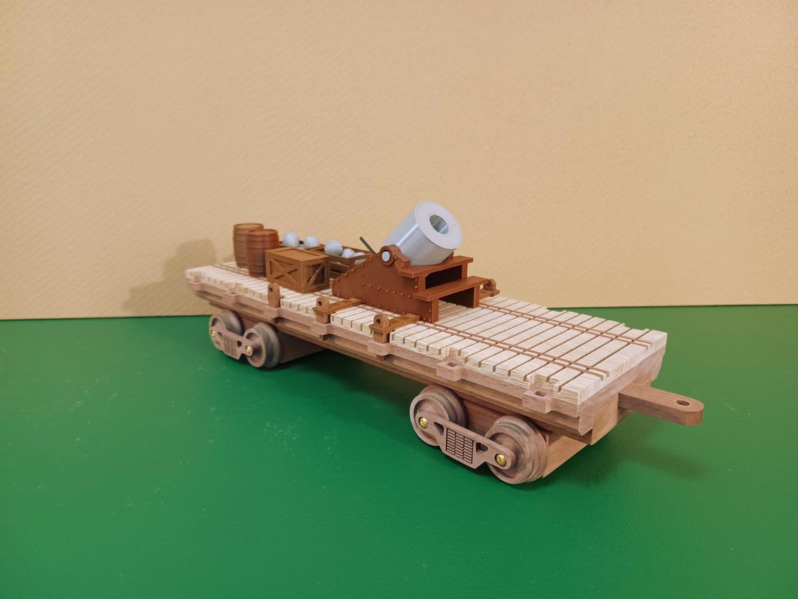 14 Inch Civil War Flat Car With Mortar Cannon - Etsy