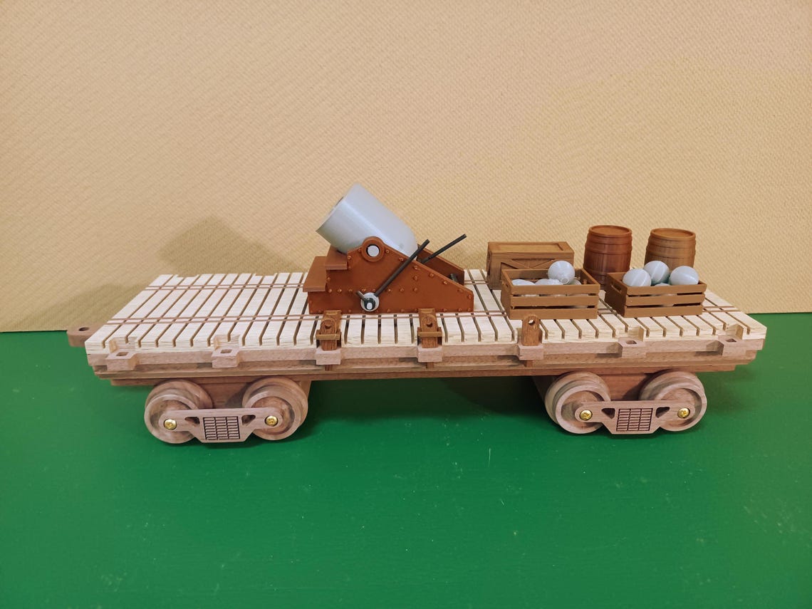 14 Inch Civil War Flat Car With Mortar Cannon - Etsy
