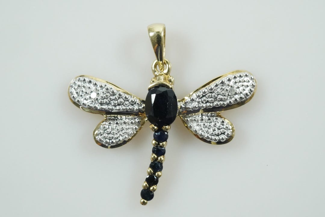 9ct Magical Dragonfly in Flight With Genuine Sapphires & Diamonds - Etsy
