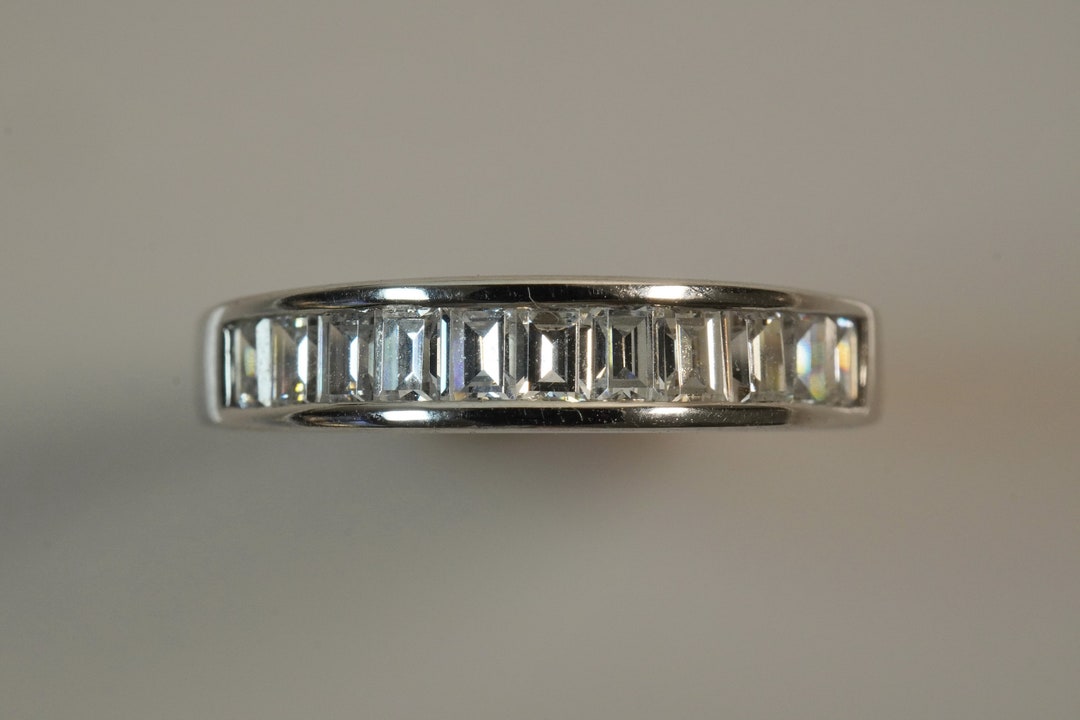 White Gold 9ct Bagette Channel Set Ring - Etsy
