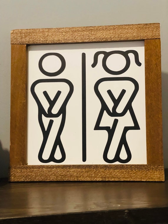 Boy and Girl Bathroom Sign/ Farmhouse Decor/ Over the Toilet - Etsy
