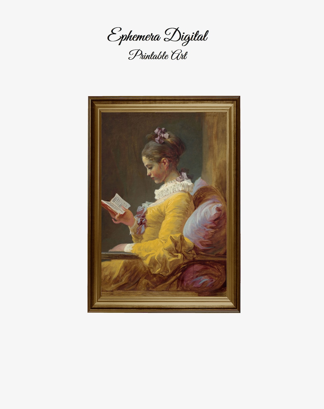 Printable Image From Original Oil Painting From 1700 Reading Girl ...