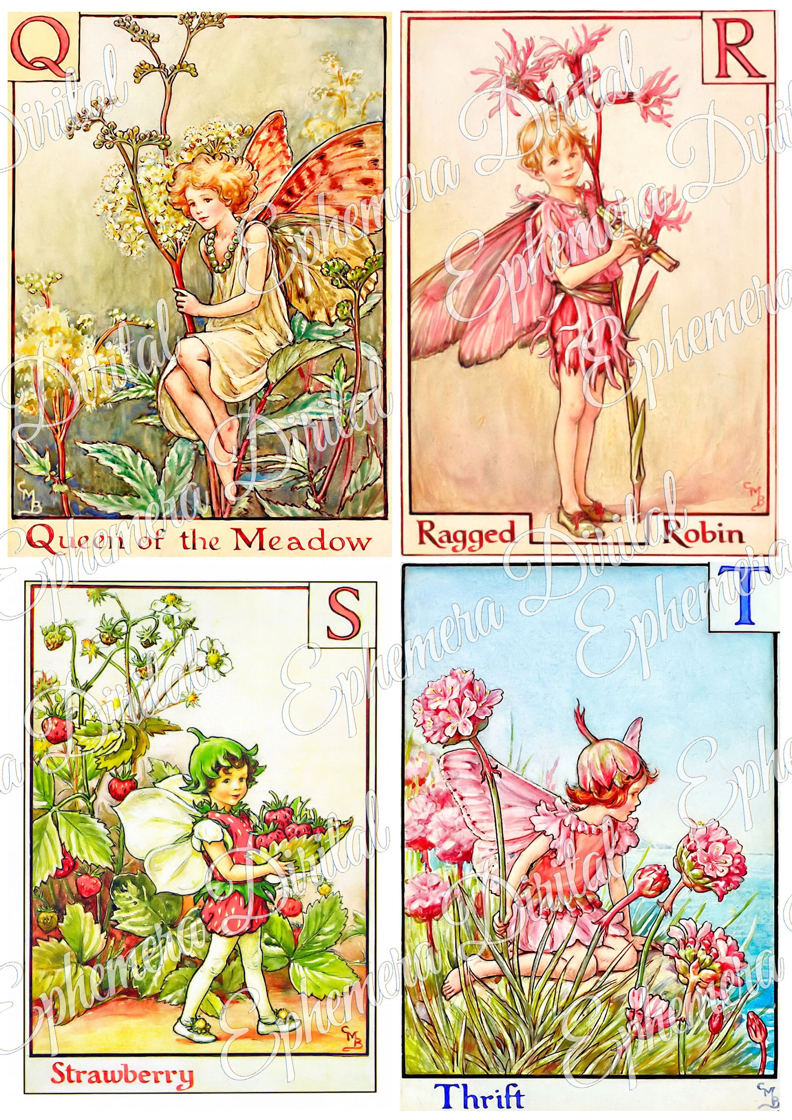 ABC Printable Cards Cicely Mary Barker Alphabet Flower Fairies 600 Dpi ...