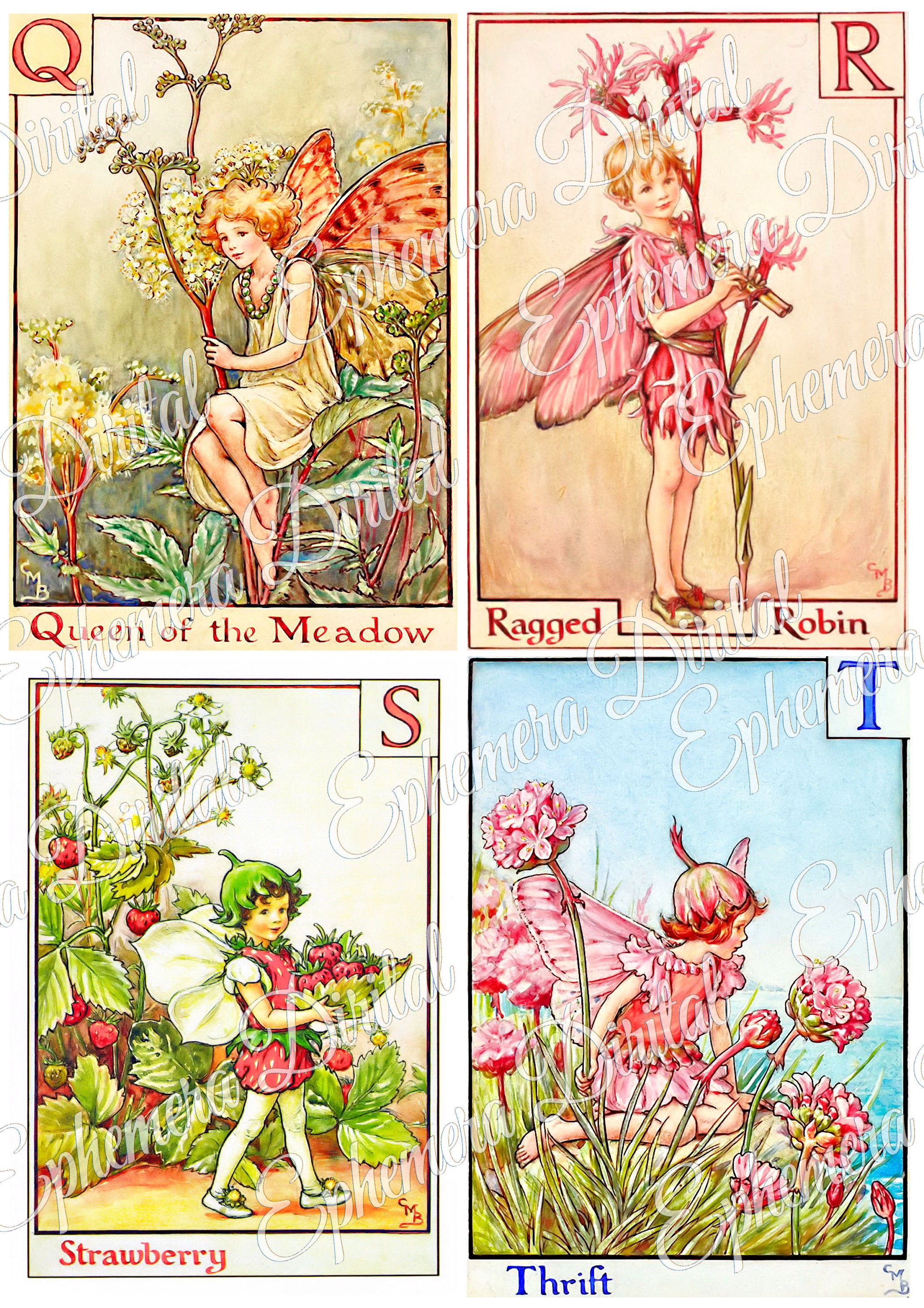 ABC Printable Cards Cicely Mary Barker Alphabet Flower Fairies 600 Dpi ...