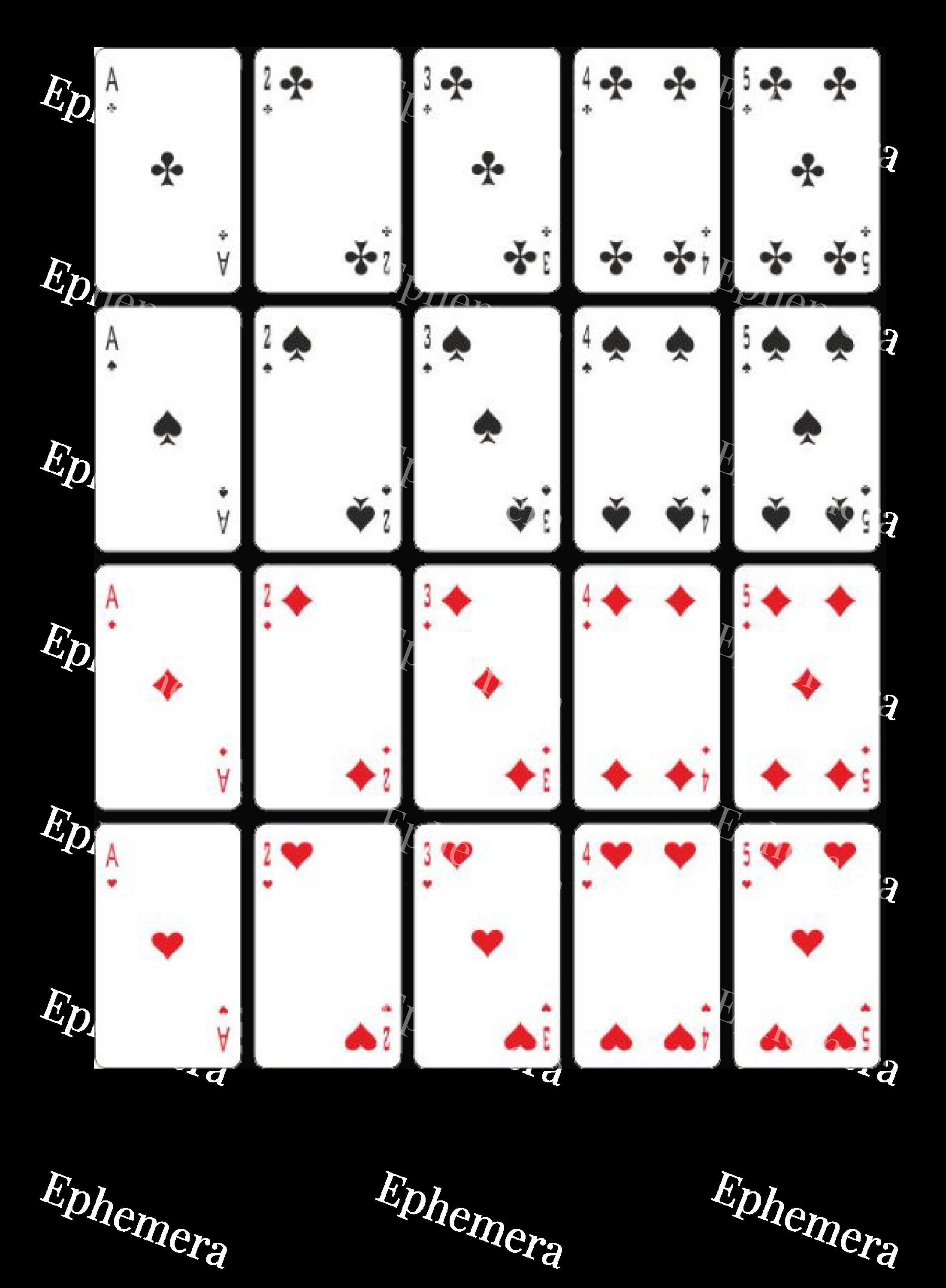 Printable Image Playing Cards 4 Collage Shits Plus Page With Backside ...