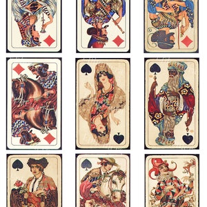 Printable Image, Vintage Italian Playing Cards 1910, Rare, Collage ...