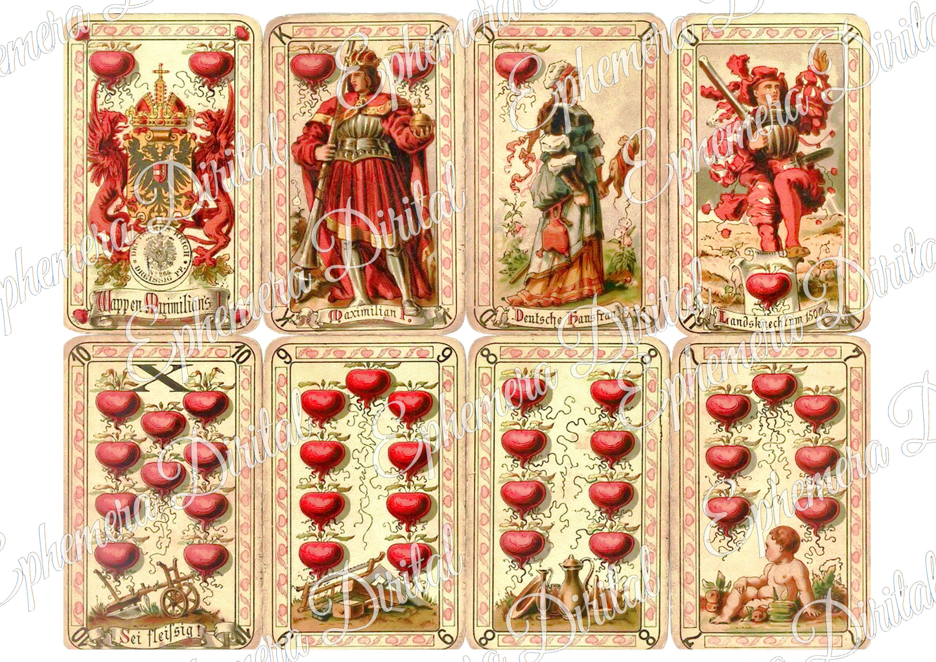 Printable Image Playing Cards 4 Collage Shits Plus Page With Backside ...