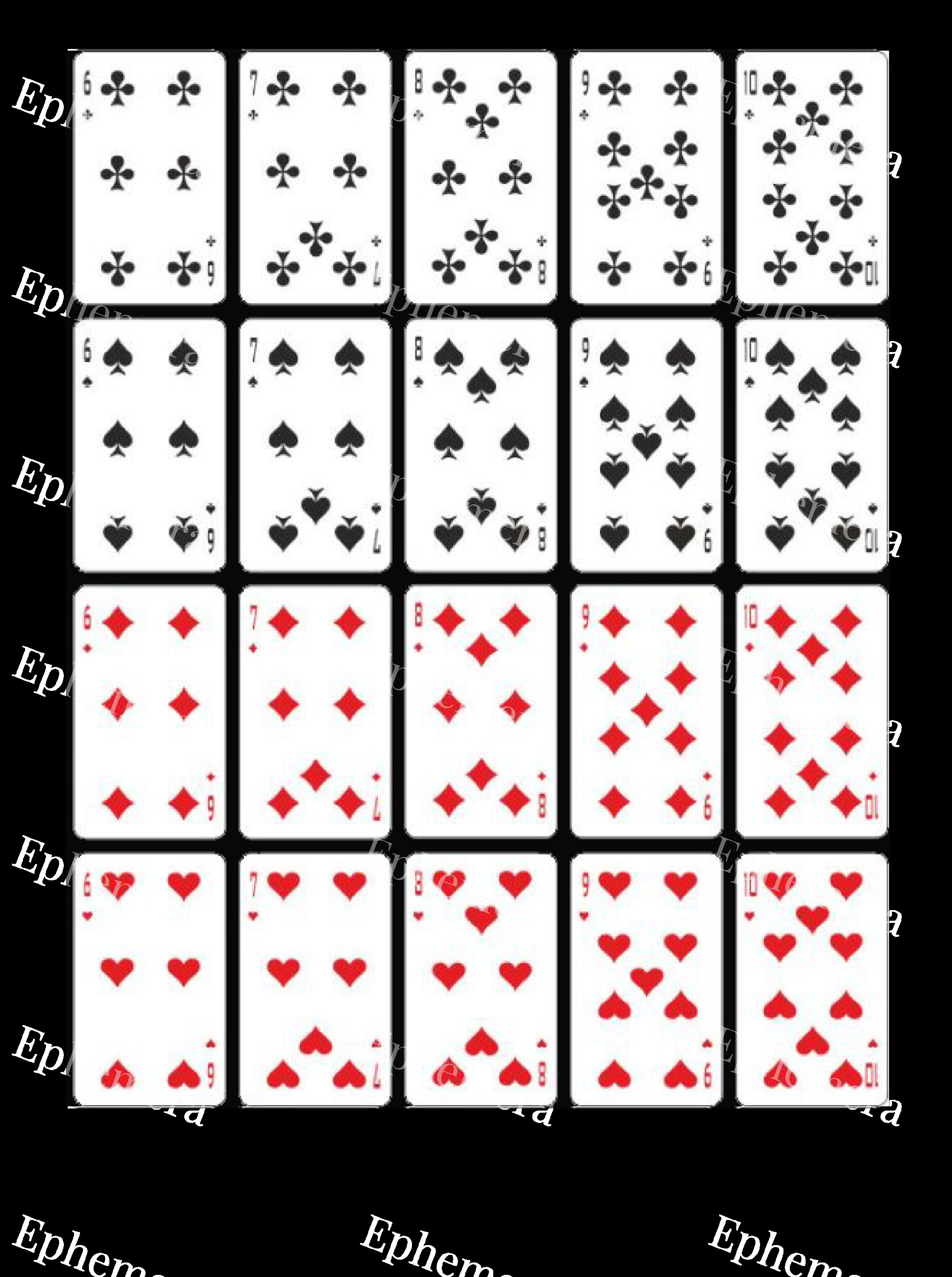Printable Image Playing Cards 4 Collage Shits Plus Page With Backside ...