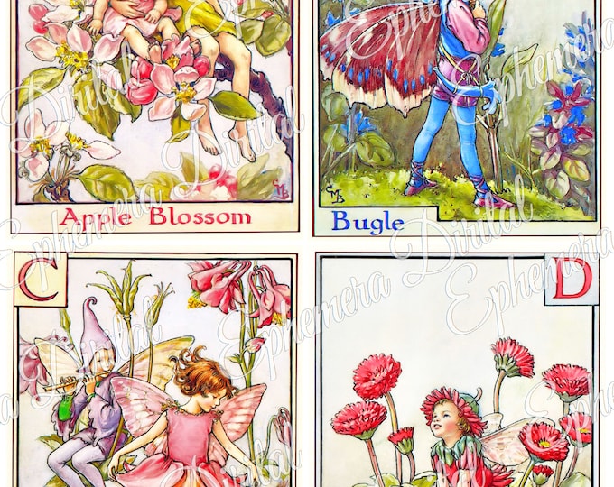 Flower Fairy Alphabet Postcards A-Z, Vintage Nursery, Art Print, Cicely ...