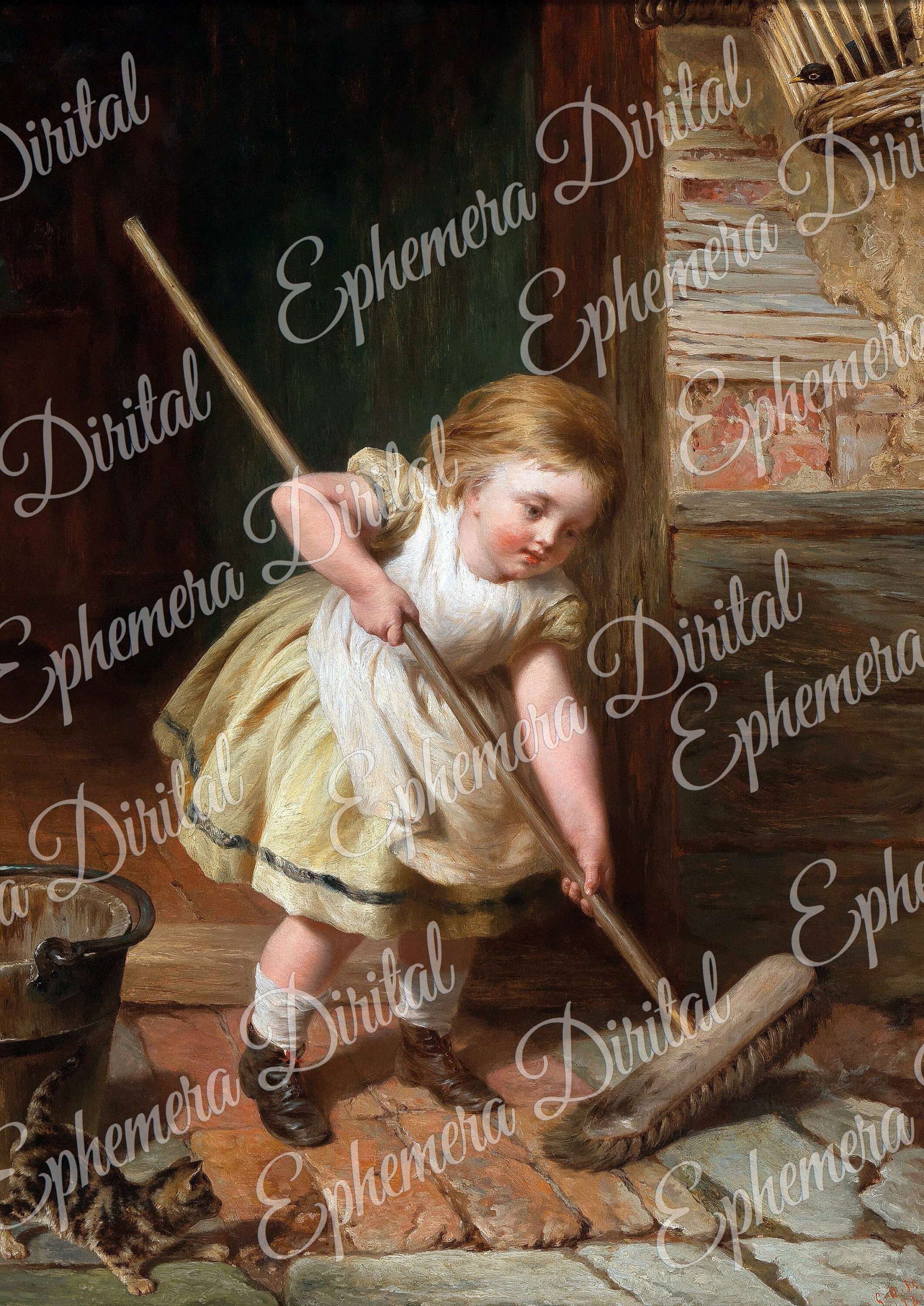 Printable Image From Original Oil Painting 1872 With Little Girl ...