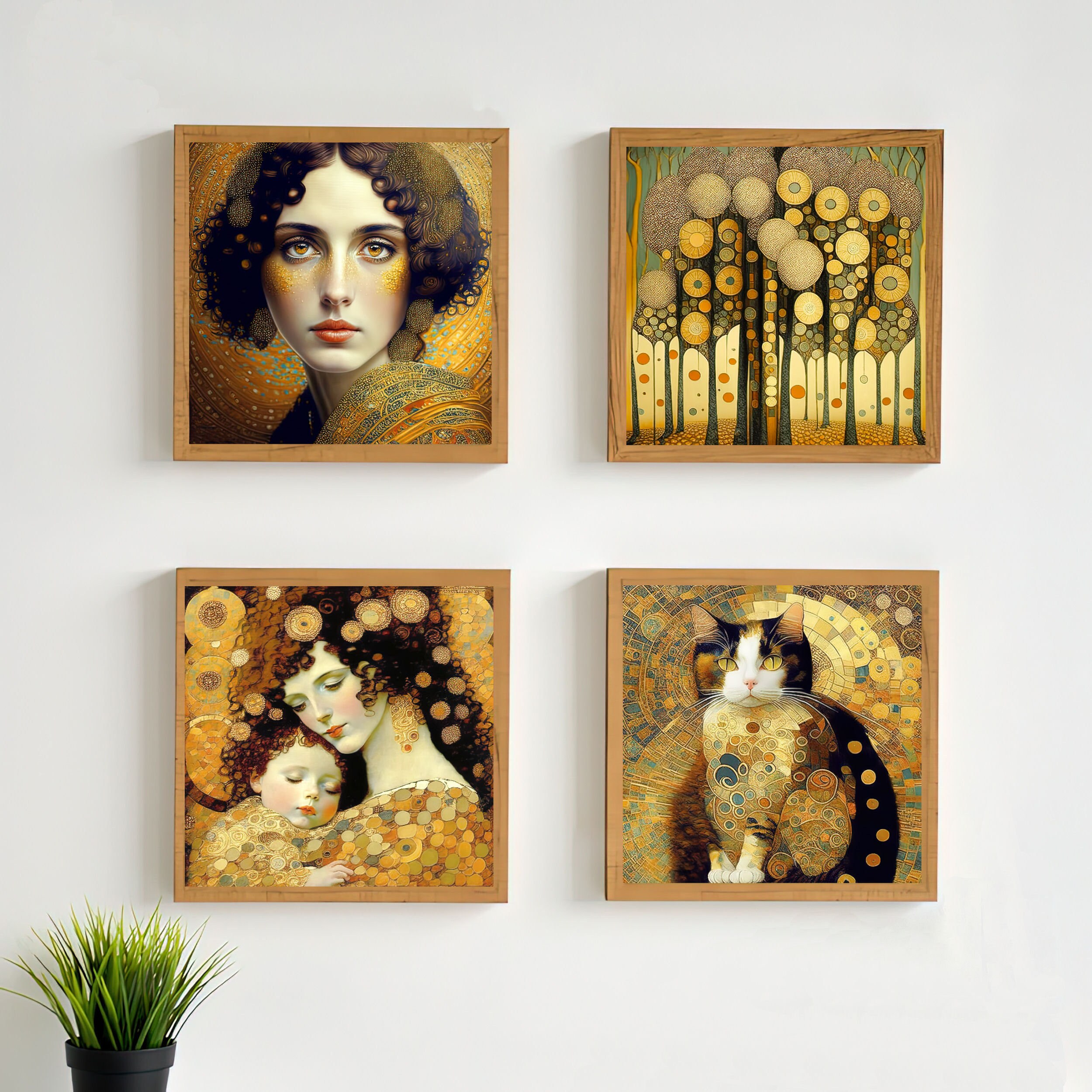 16 Printable Images Gallery Set Unique Exclusive Gustav Klimt Inspired ...