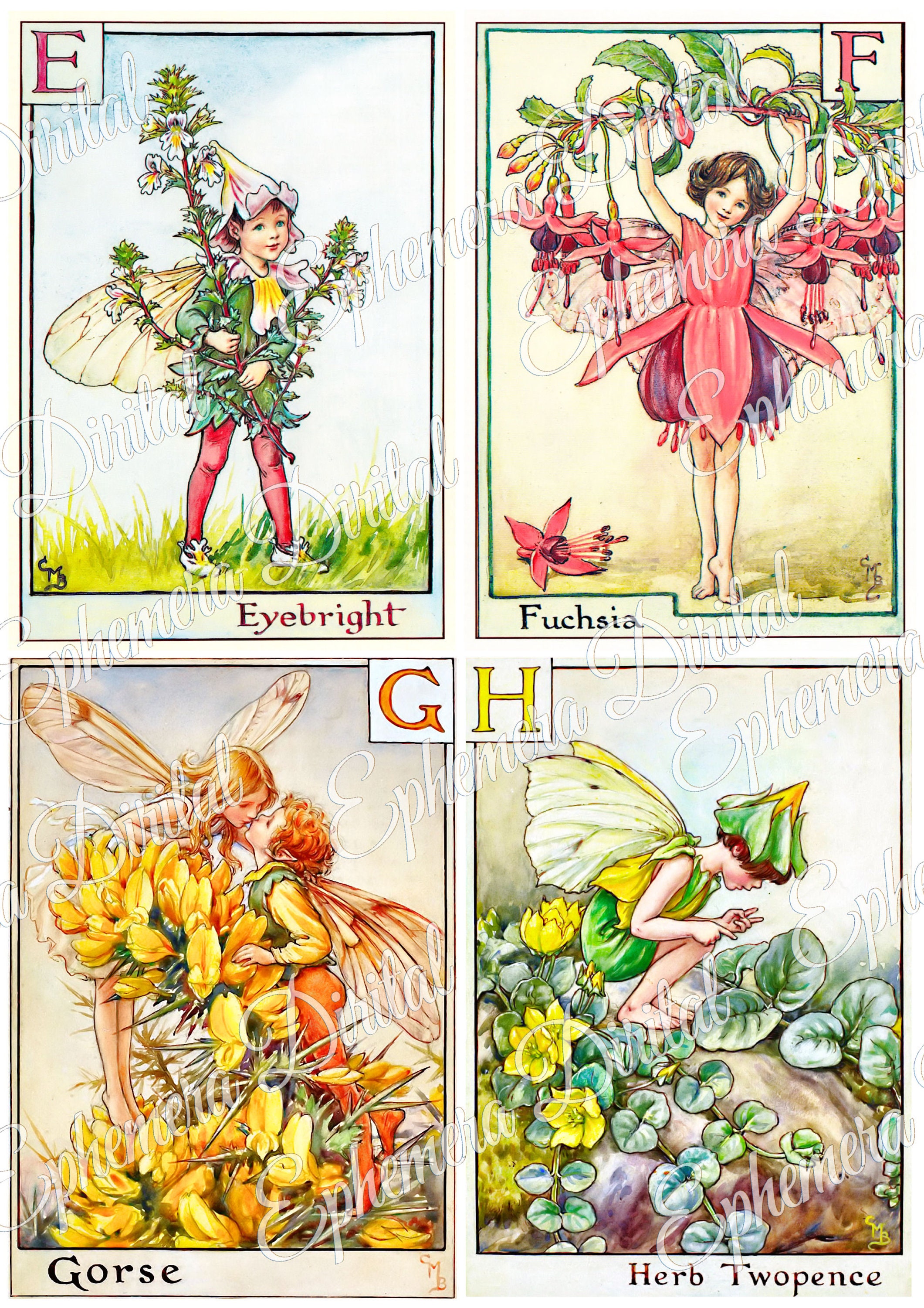 ABC Printable Cards Cicely Mary Barker Alphabet Flower Fairies 600 Dpi ...