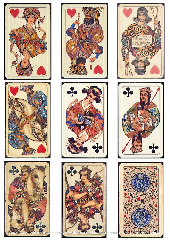 Printable Image Vintage Italian Playing Cards 1910 Rare - Etsy