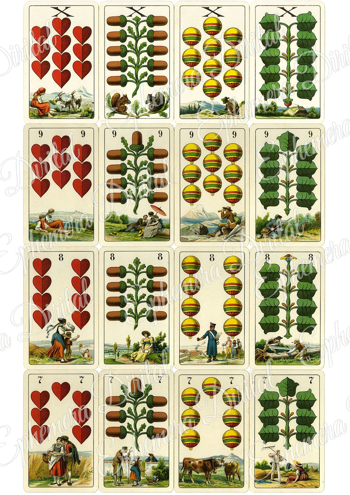 Printable Image, Vintage Playing Cards, Bernhard Dondorf Frankfurt Am ...