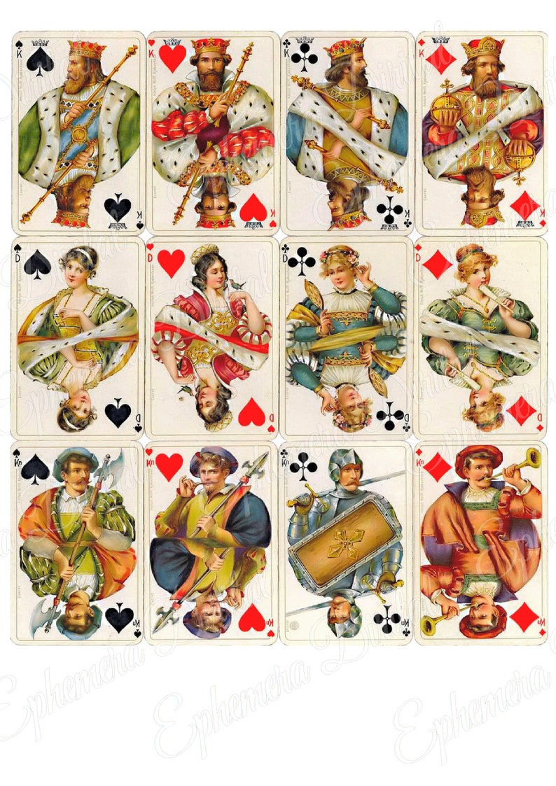 Printable Vintage Playing Cards Bernhard Dondorf Special Custom Edition ...