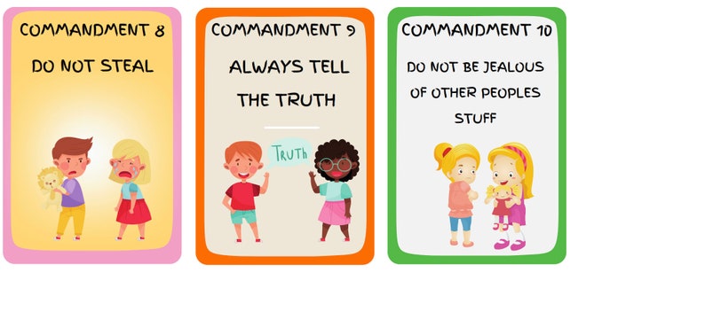 Childrens Flashcard 10 Commandments - Etsy
