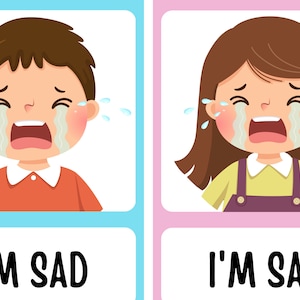 Emotions Flash Card - Etsy
