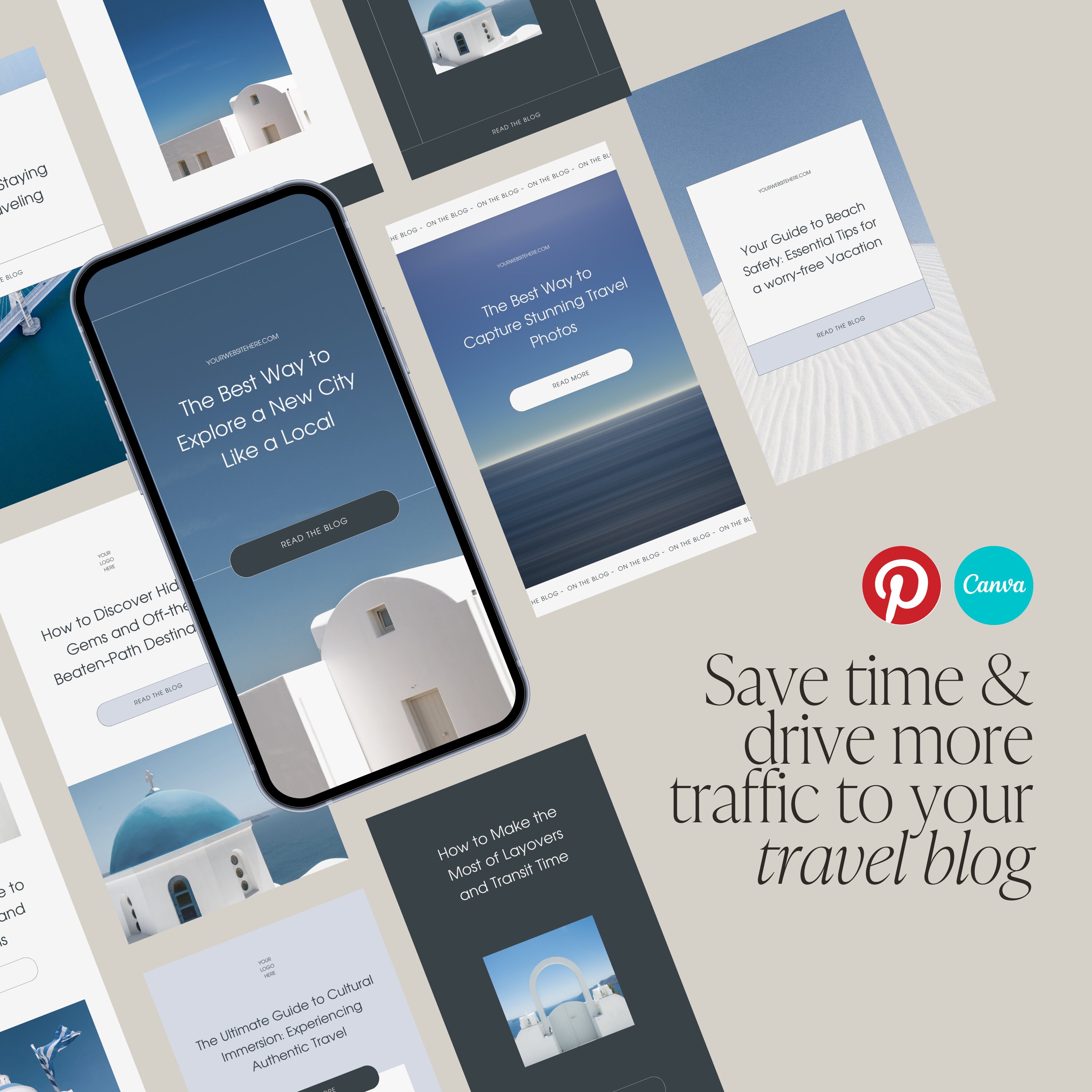 100 Travel Pinterest Pin Canva Templates, Canva Pinterest Templates ...
