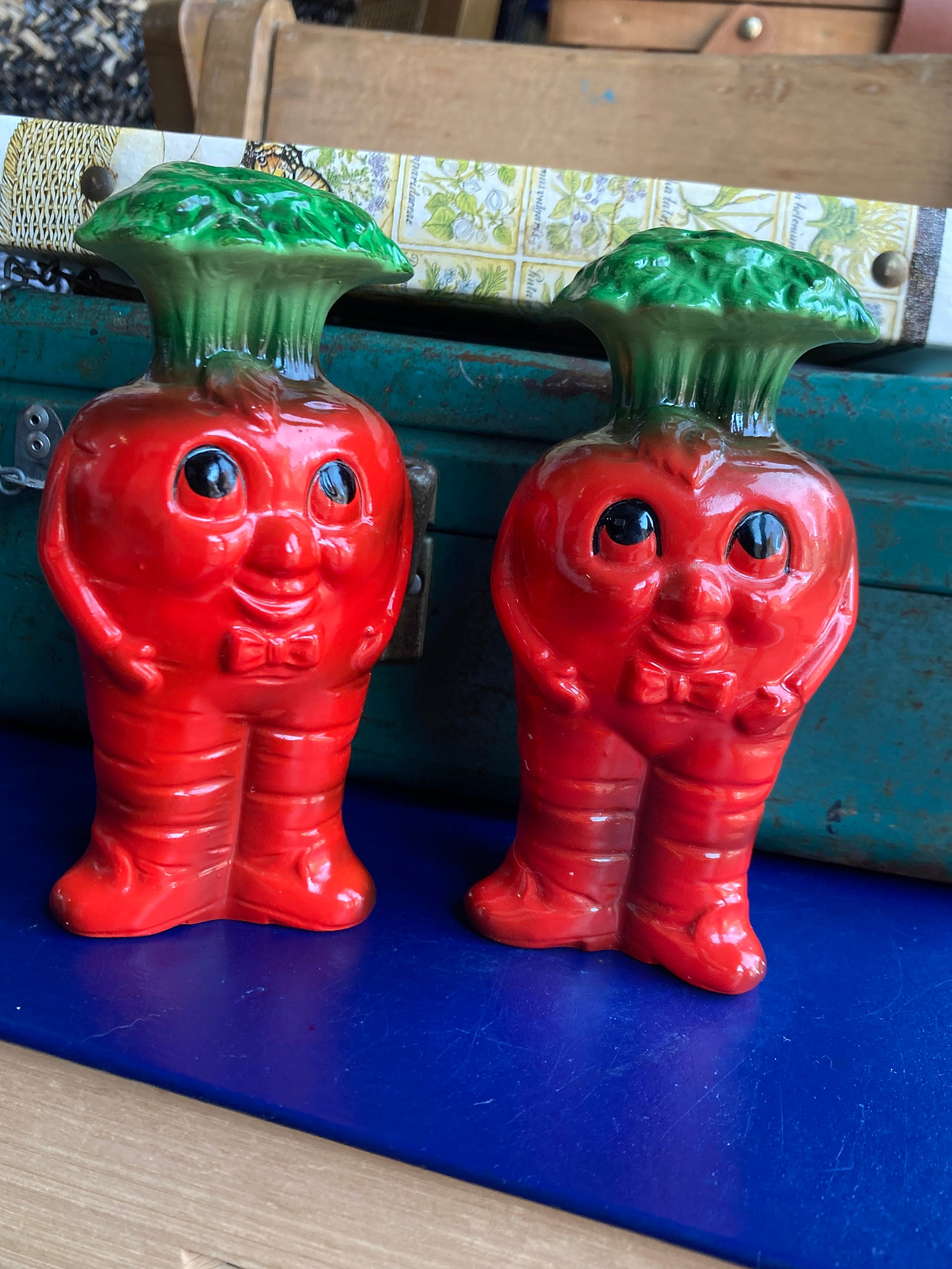 Vintage Ceramic Anthropomorphic Carrot Vegetable Salt and Pepper ...