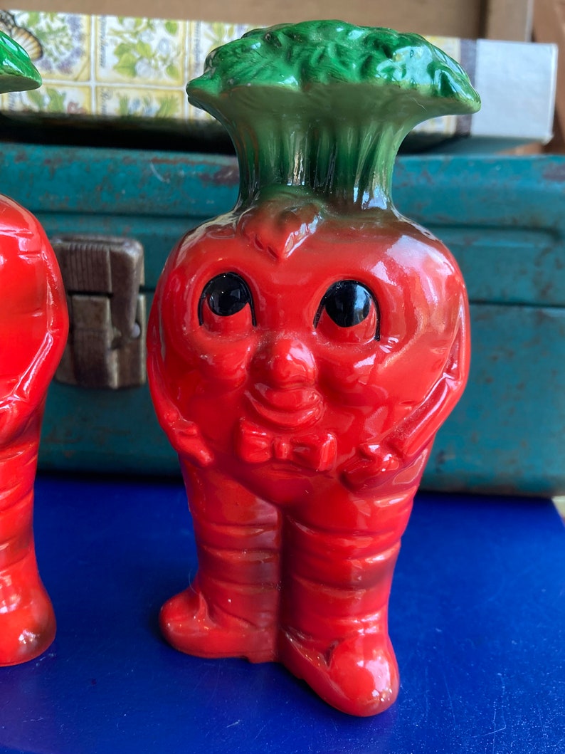 Vintage Ceramic Anthropomorphic Carrot Vegetable Salt and Pepper ...