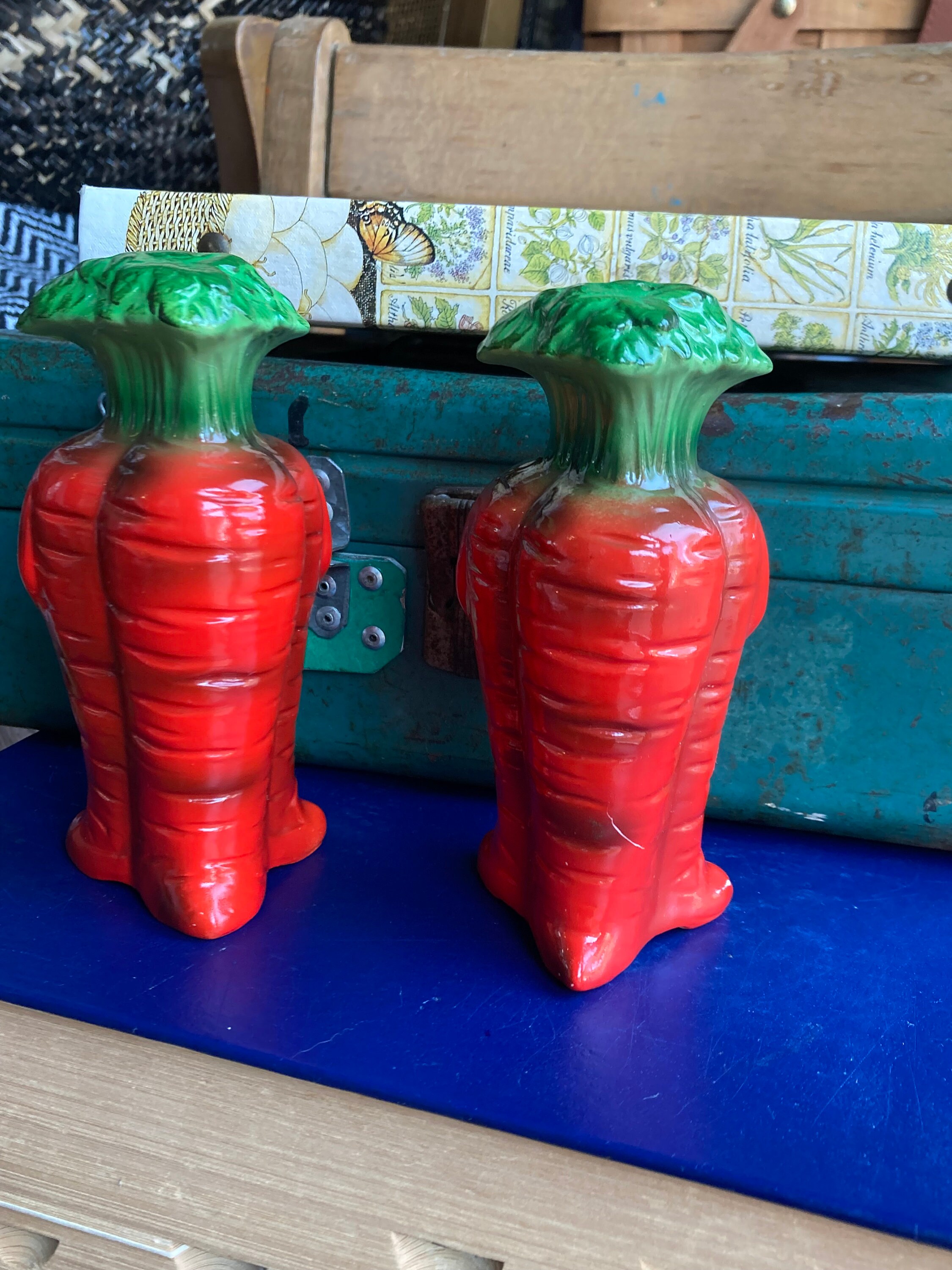 Vintage Ceramic Anthropomorphic Carrot Vegetable Salt and Pepper ...