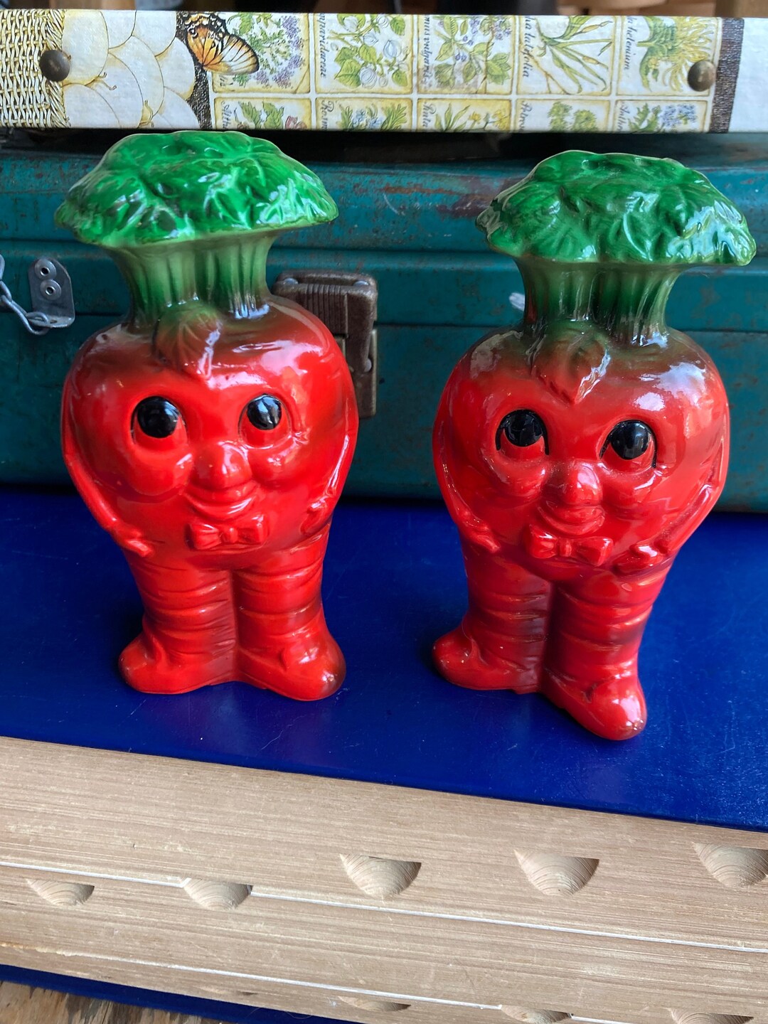 Vintage Ceramic Anthropomorphic Carrot Vegetable Salt and Pepper ...