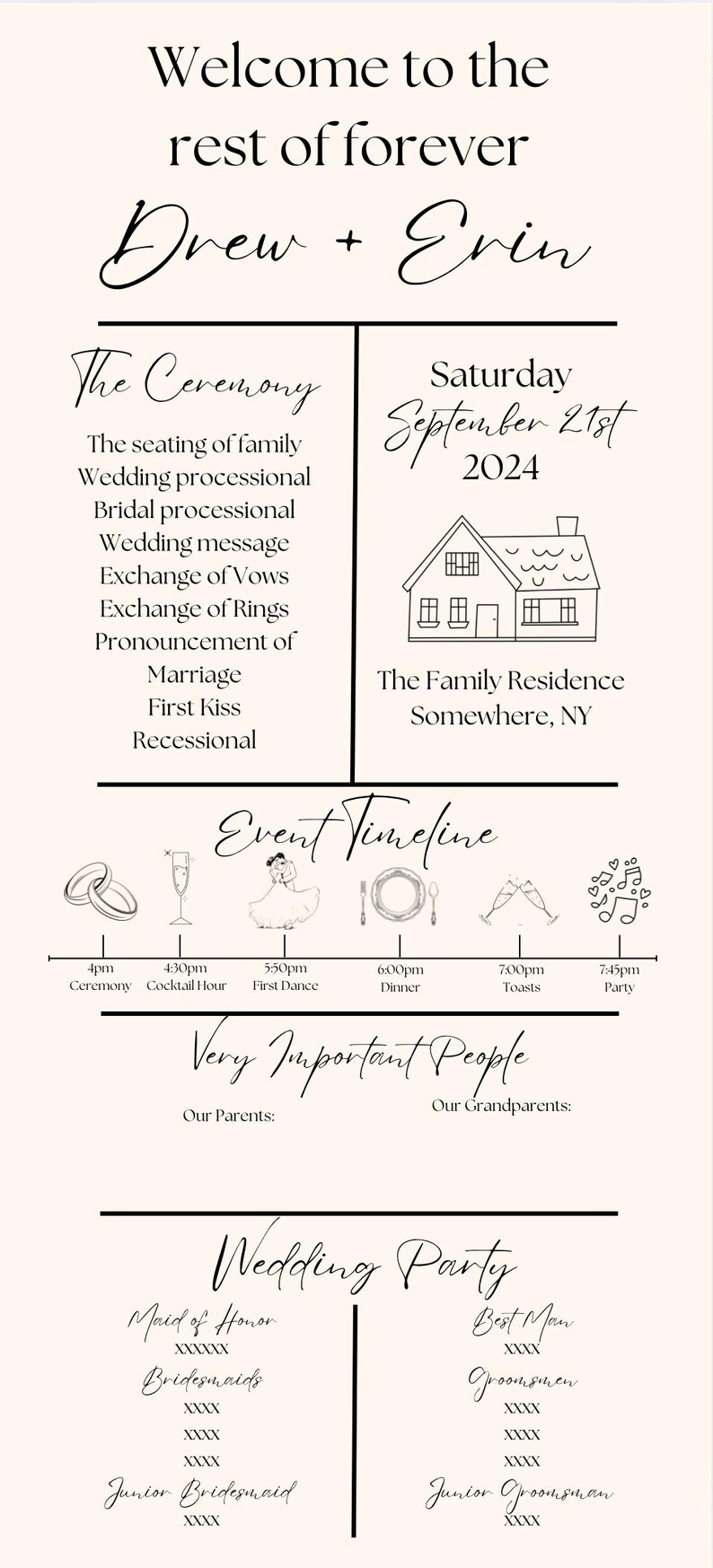 Wedding Program Template - Etsy Canada