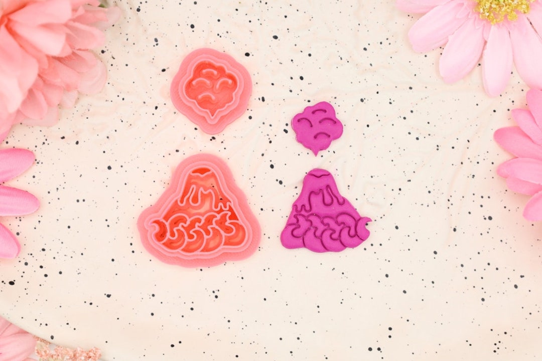 Smoking Volcano With Waves - Polymer Clay Cutter Set - Etsy