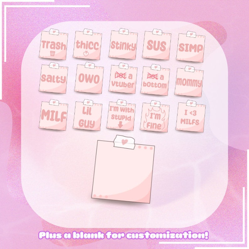 40 Sticky Note Pack Vtuber Asset - Etsy