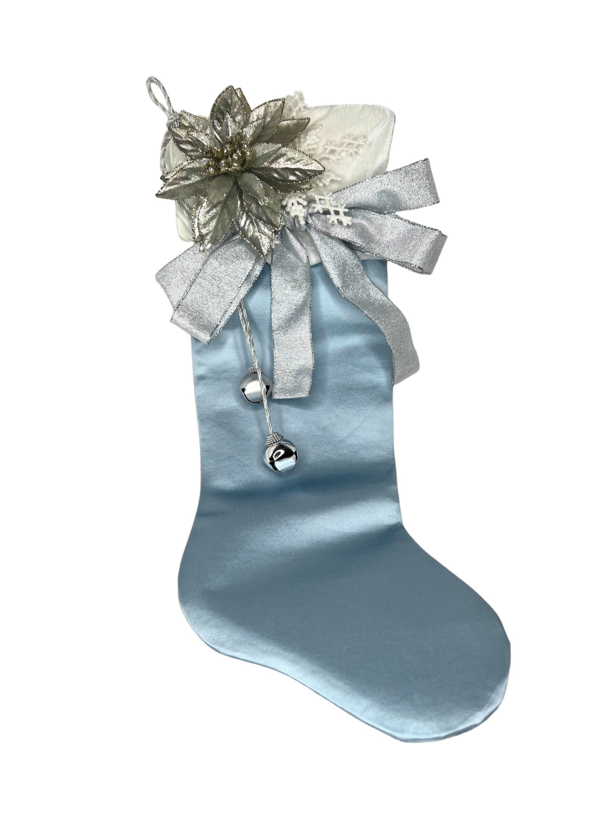 Custom Light Blue Satin Stocking - Etsy