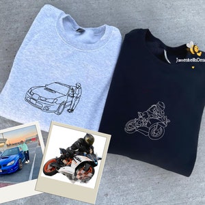 Custom Car Portrait Embroidered Hoodie, Personalized Embroidered Car ...