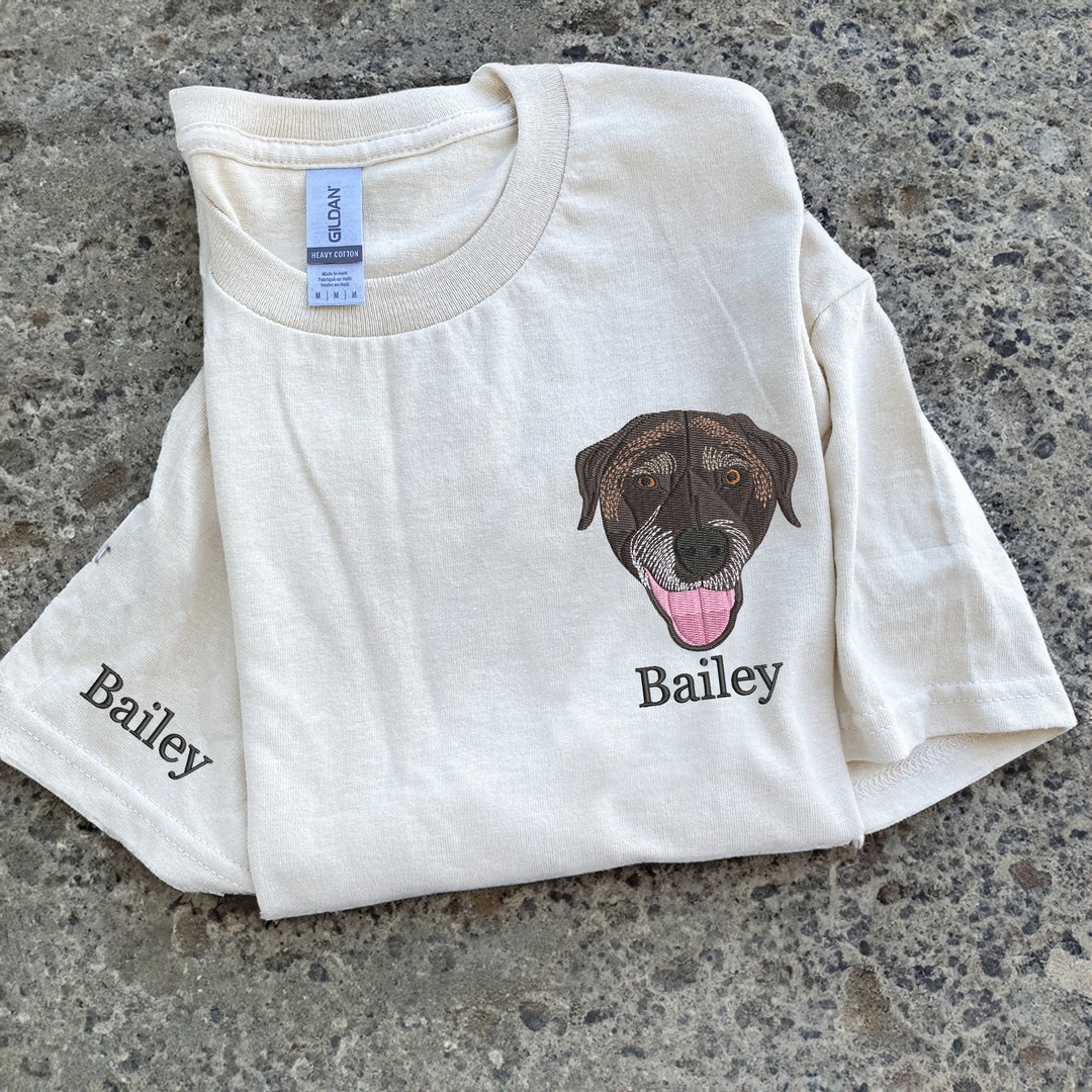 Embroidered Chocolate Labrador Shirt, Custom Dog T-shirts, Chocolate ...