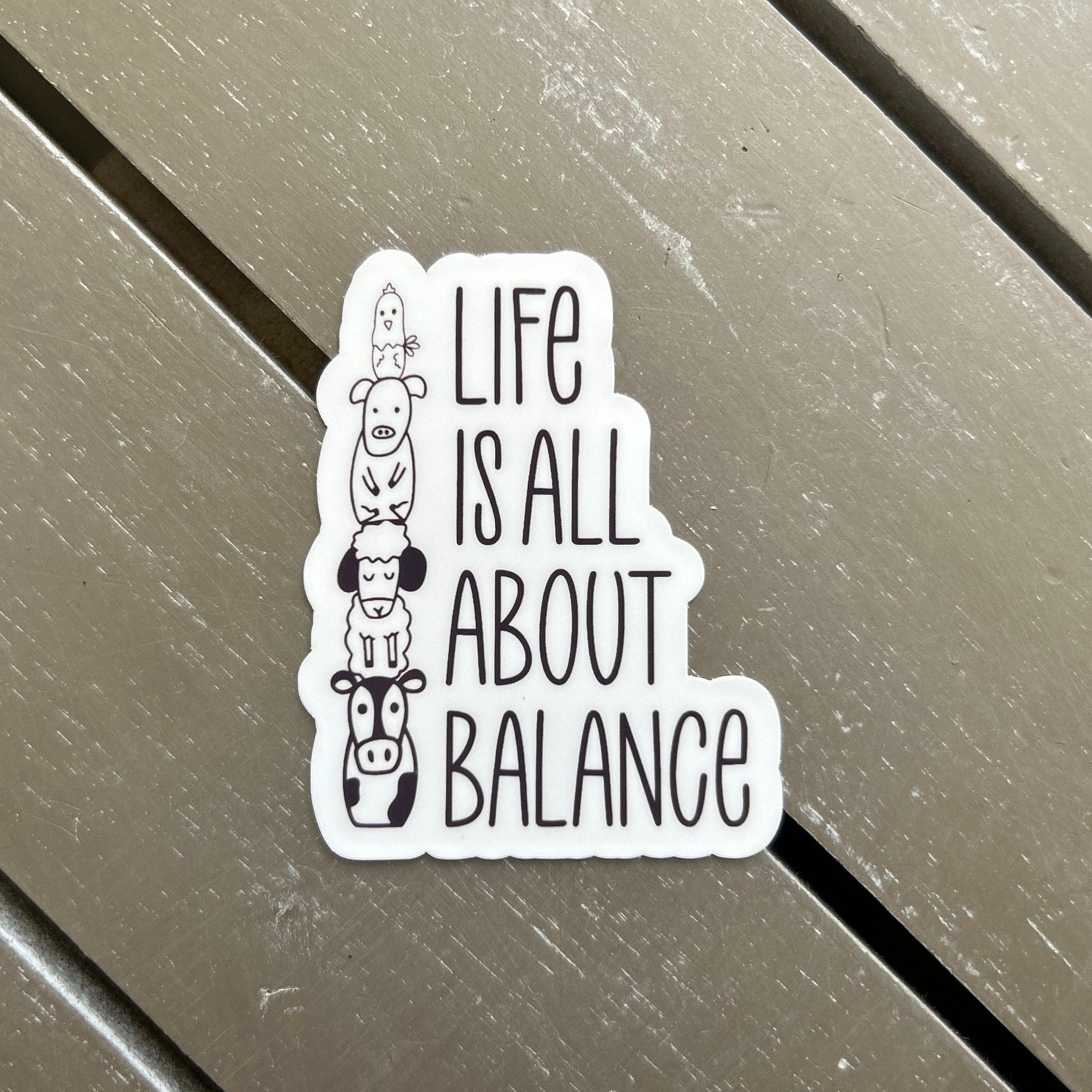 Waterproof Vinyl Sticker Balance Animals Stickers for Water Bottles ...