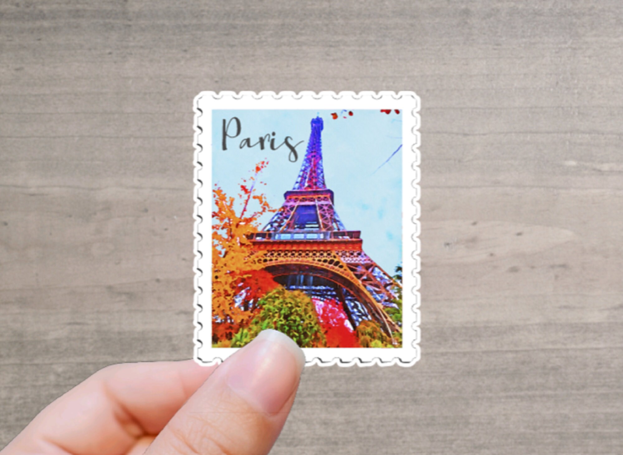 Waterproof Vinyl Sticker | Eiffel Tower Paris Stamp Sticker | Stickers ...