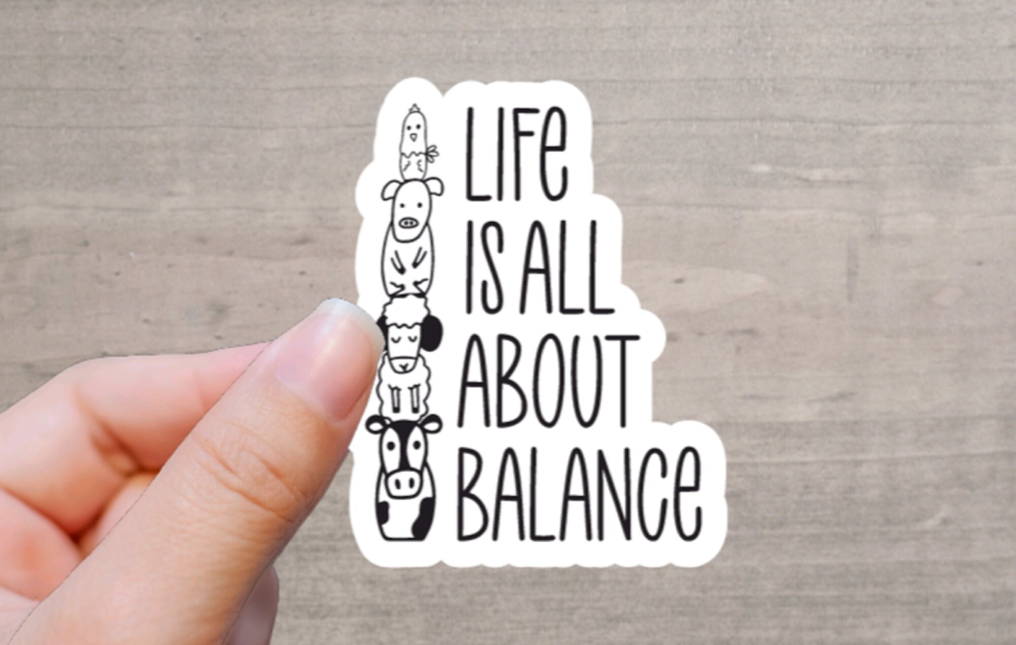 Waterproof Vinyl Sticker Balance Animals Stickers for Water Bottles ...