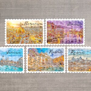 Waterproof Vinyl Sticker | Florence, Italy Stamp | Stickers for Water ...