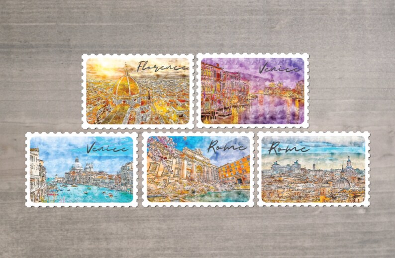 Waterproof Vinyl Sticker Florence Italy Stamp Stickers - Etsy