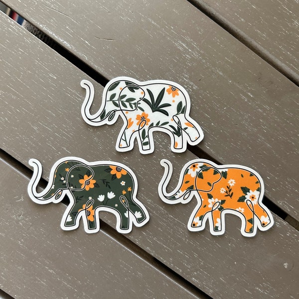 Floral Elephant - Etsy