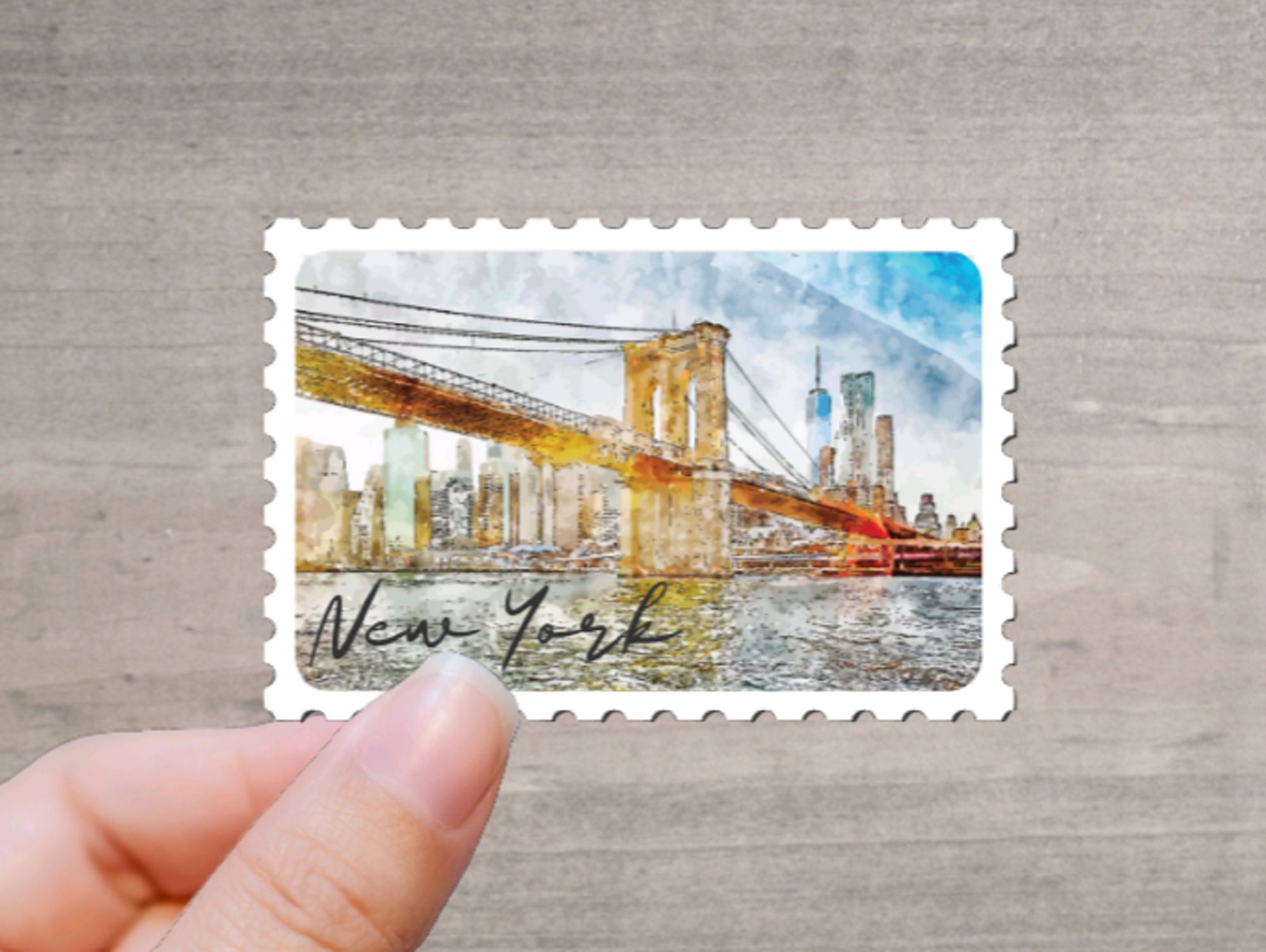 Waterproof New York City Vinyl Sticker | Stamp Style - Etsy