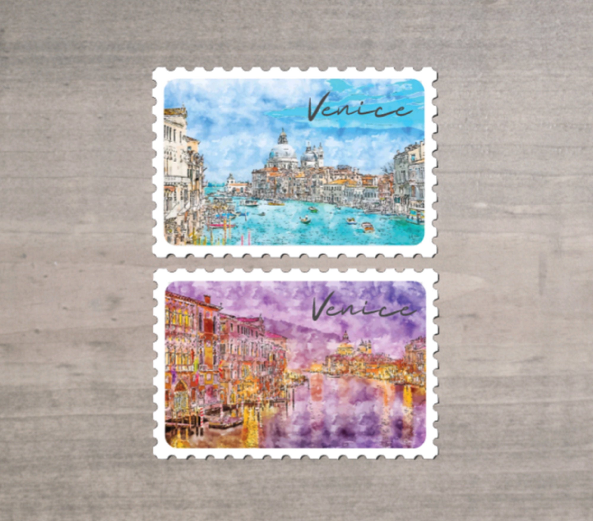 Waterproof Vinyl Sticker Venice, Italy Stamps Stickers for Water ...
