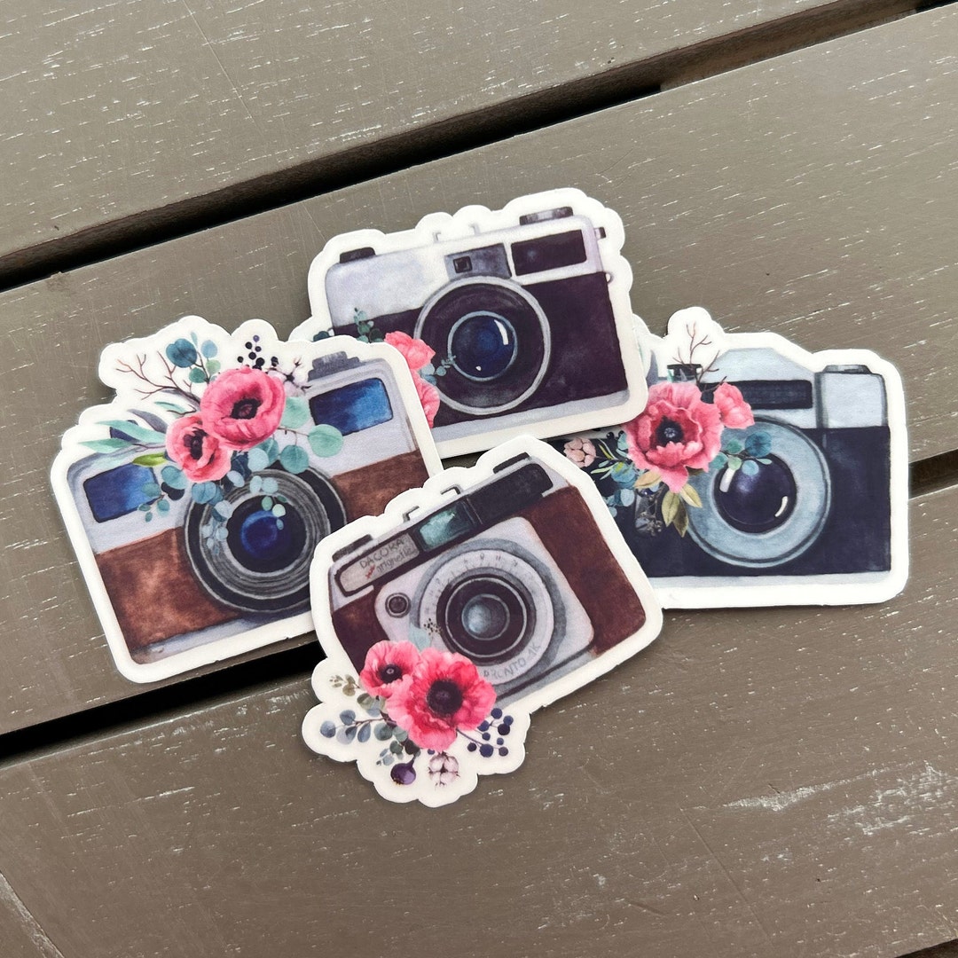 Waterproof Vinyl Sticker Vintage Cameras Stickers for Water Bottles ...