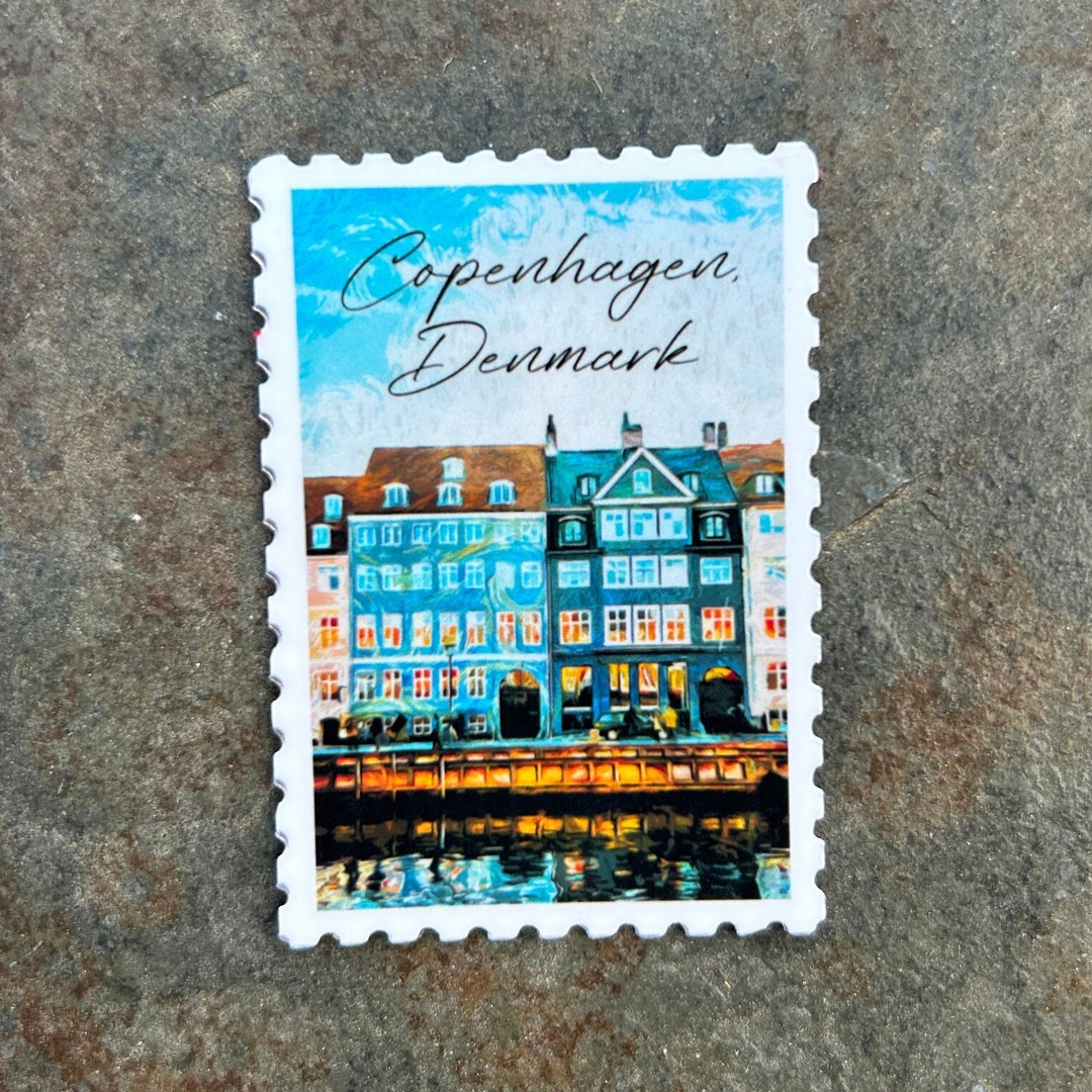 Copenhagen Denmark Stamp Waterproof Vinyl Sticker Stickers for Water ...