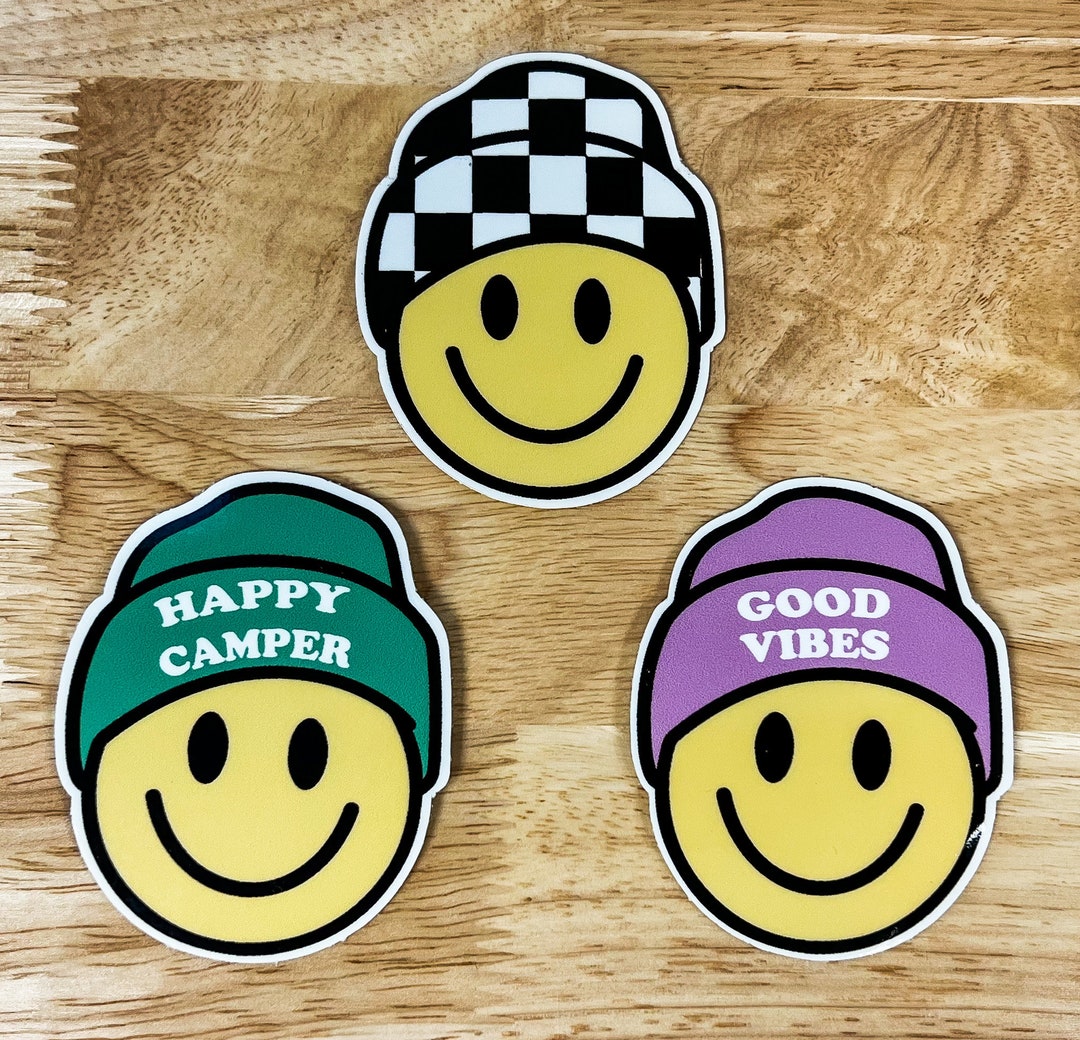 Retro Happy Stickers , Fun Girlie Stickers , Outdoor Stickers , Camping ...