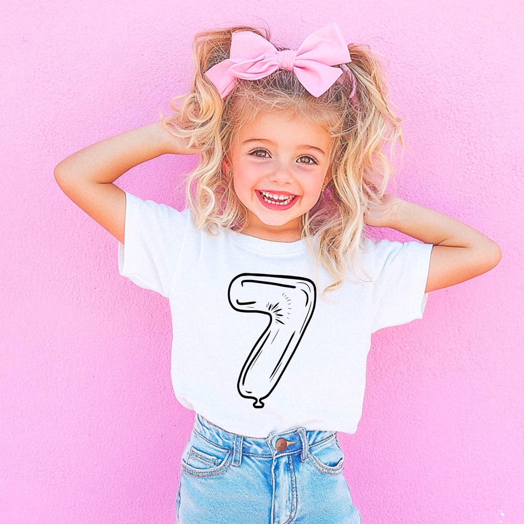 Seven Years Old , 7 Shirt , Cute Birthday Seven Shirt , Shirts for 7th ...