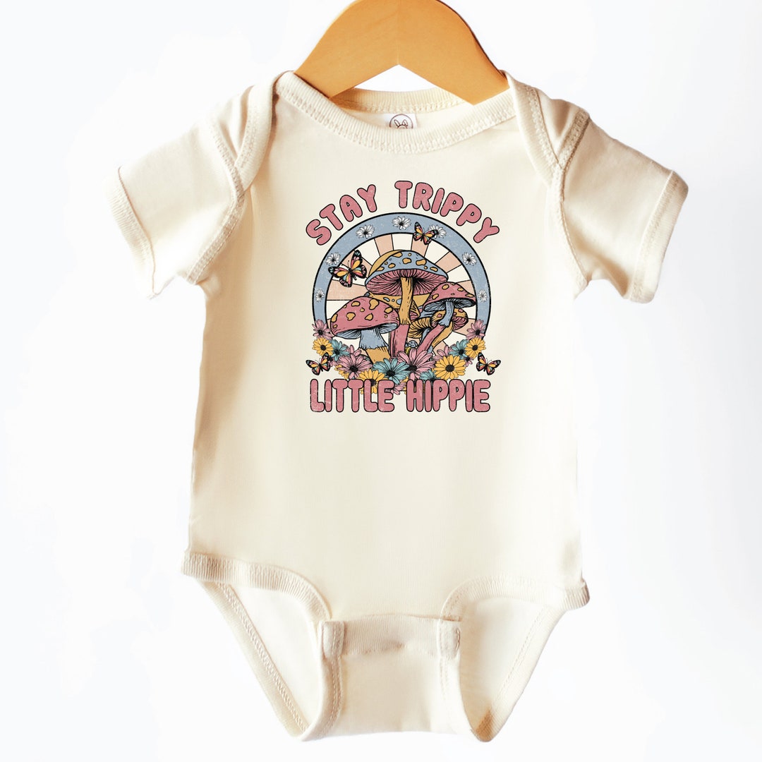 Stay Trippy Little Hippie Onesie® - Baby Boy Bodysuits - Retro Baby ...