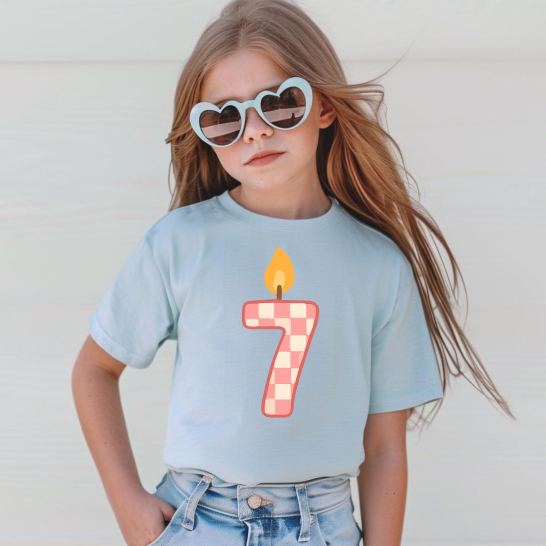 Seven Years Old , 7 Shirt , Cute Birthday Girl Shirt , Shirts for 7th ...