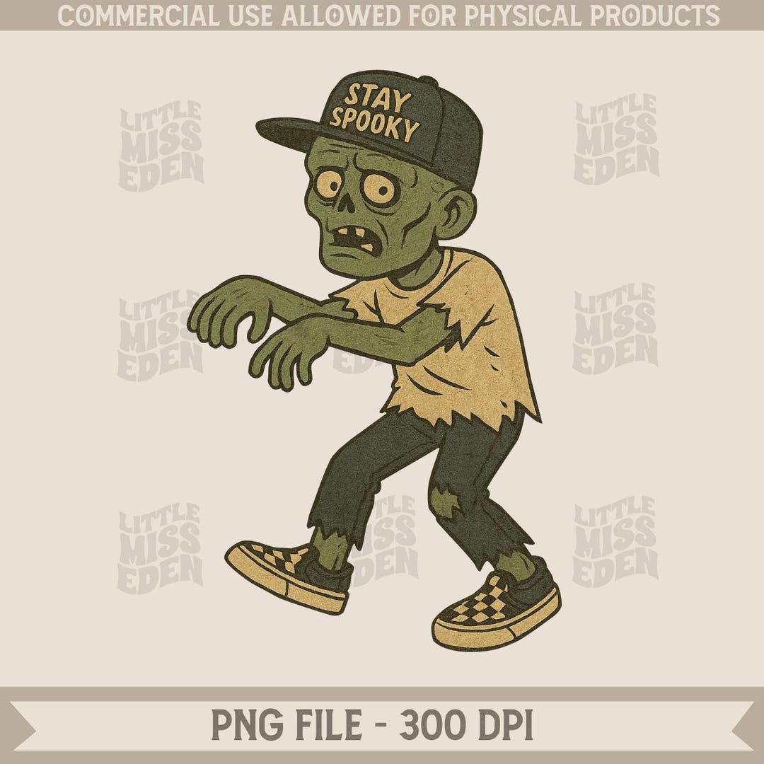 Stay Spooky Zombie PNG , Digital Halloween Artwork , Zombie PNG , Cute ...