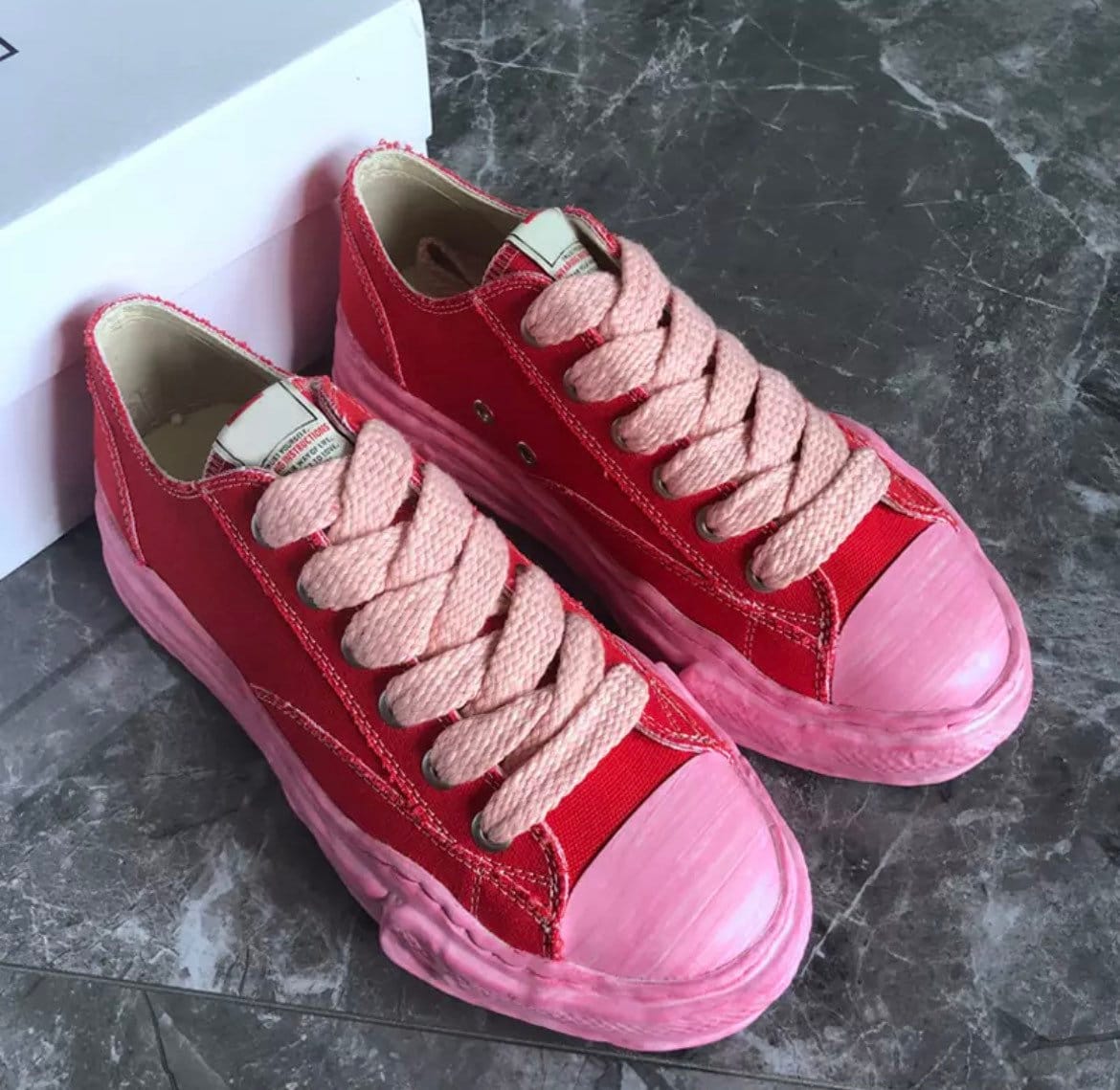 Maison Mihara Yasuhiro Inspried Low Top Pink Chunky Sole Thick - Etsy