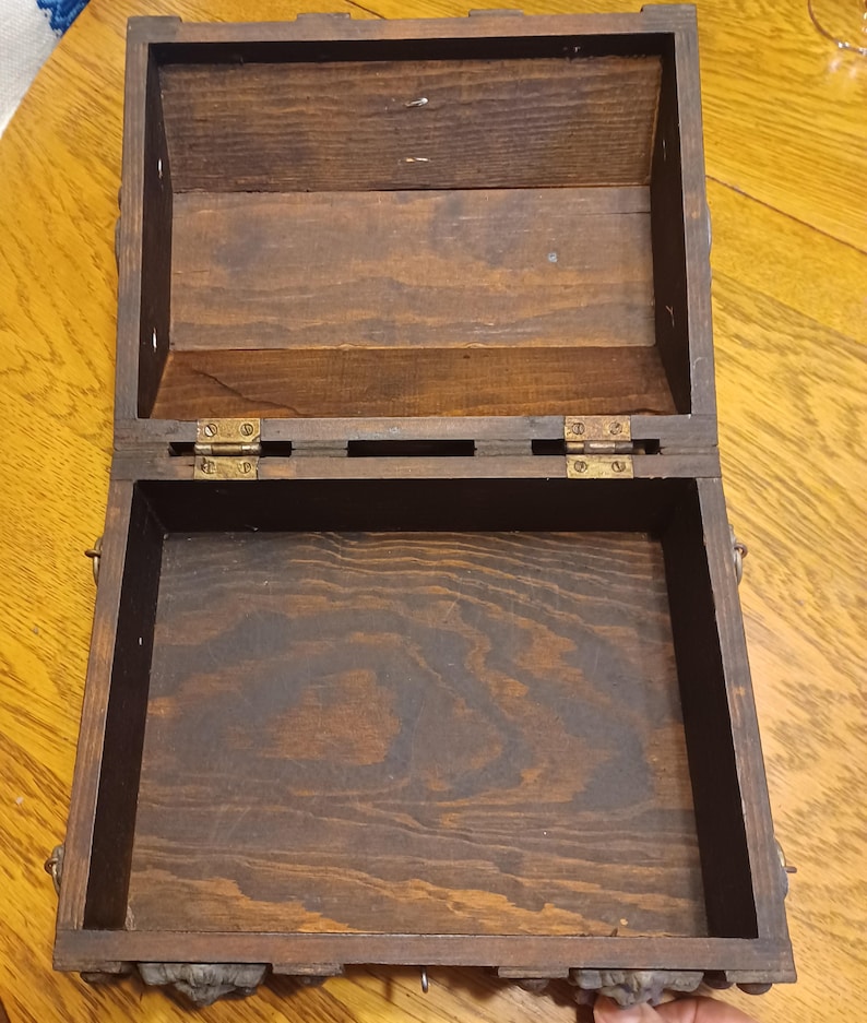 Antique Pirate Treasure Chest With 2 Lions Heads, Place for a Lock and ...